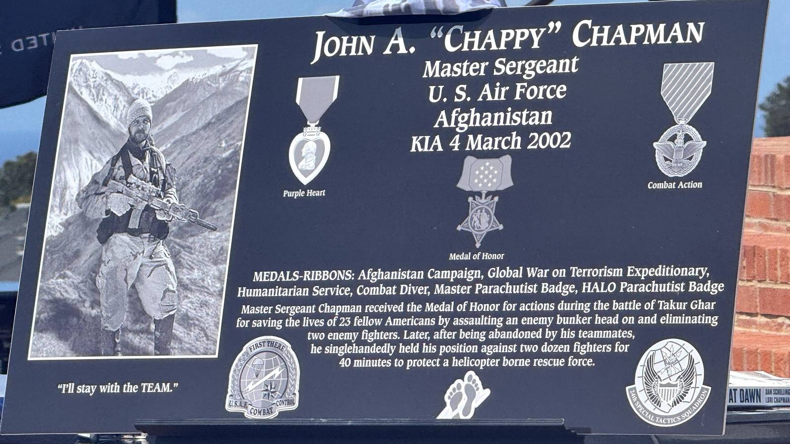 Plaque on Mount Soledad Memorializes Medal of Honor Hero
