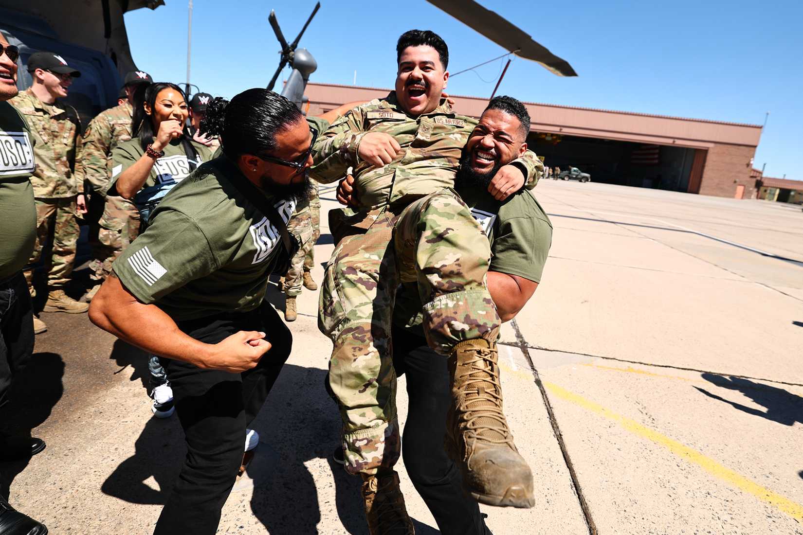 USO Brings WWE Stars to Nellis Air Force Base to Celebrate Military Kids