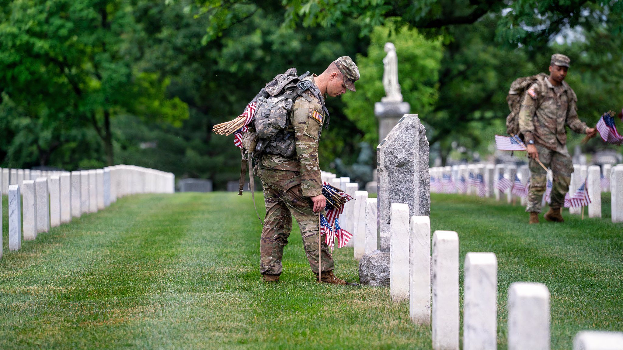 'Old Guard' Soldiers Place 260,000 Flags at Arlington for Memorial Day