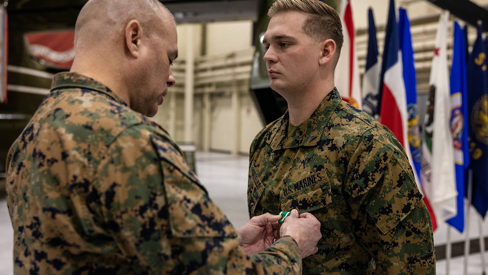 Marine Colonel Awards Medal to Corporal Who Saved His Life