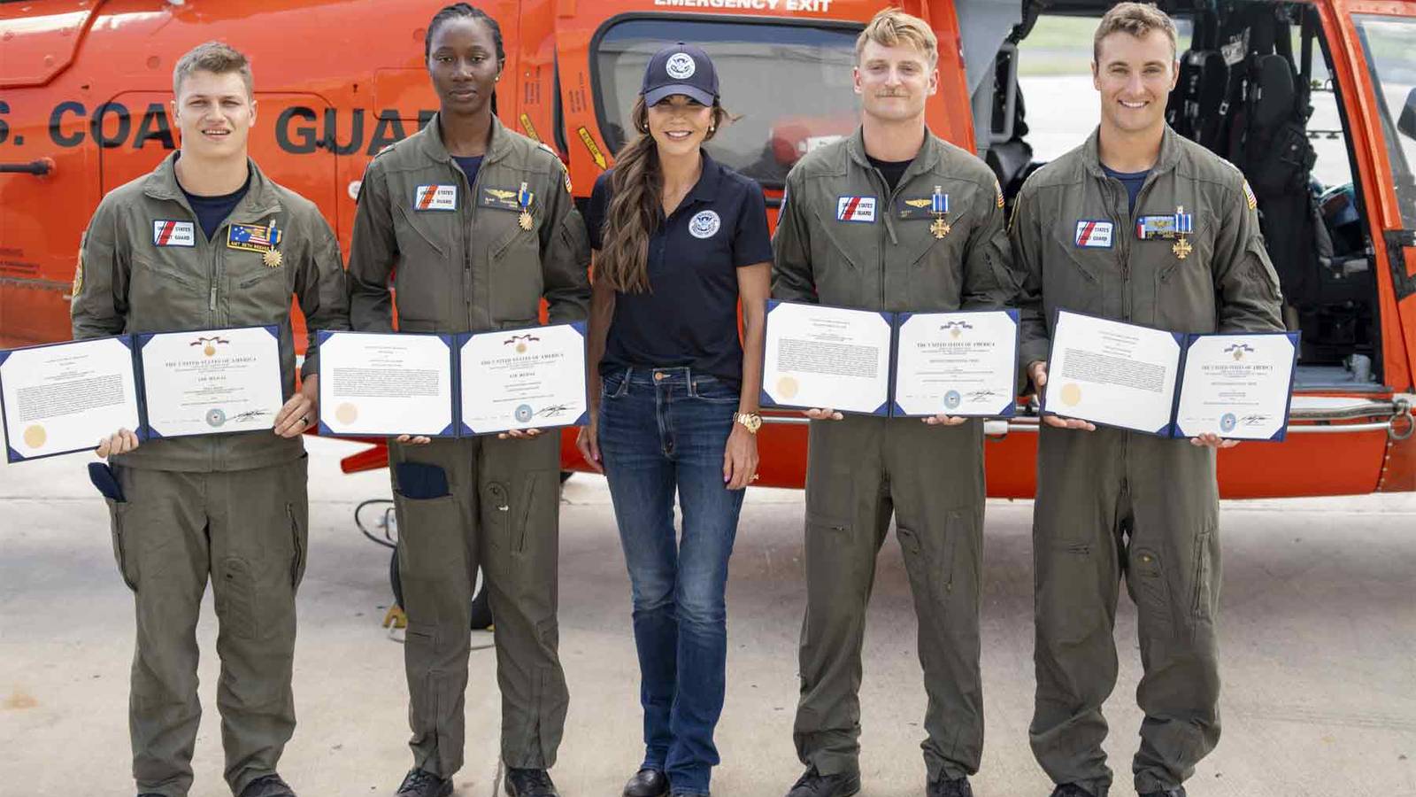 Coast Guard Helicopter Crew Awarded Medals for Heroic Texas Flood Rescues
